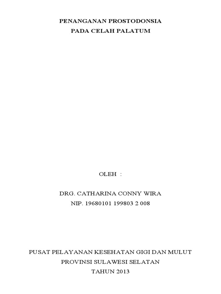 Prostodonsia untuk Celah Palatum | PDF