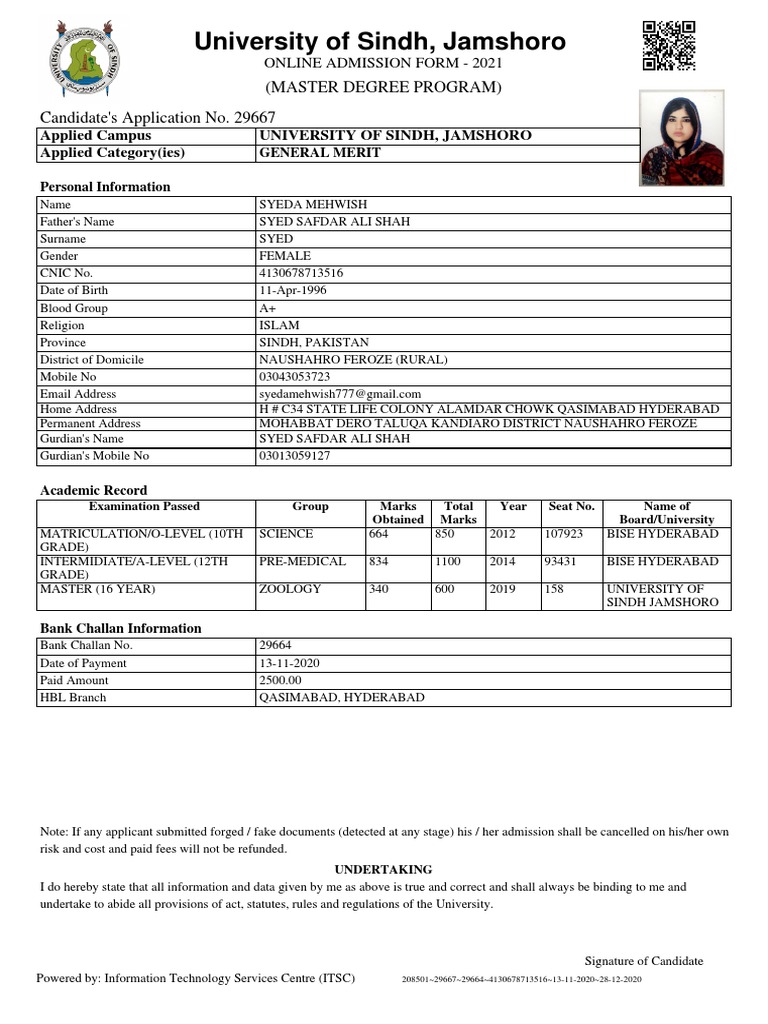 Application Form 29667 | PDF | Academic Degree | Educational Stages