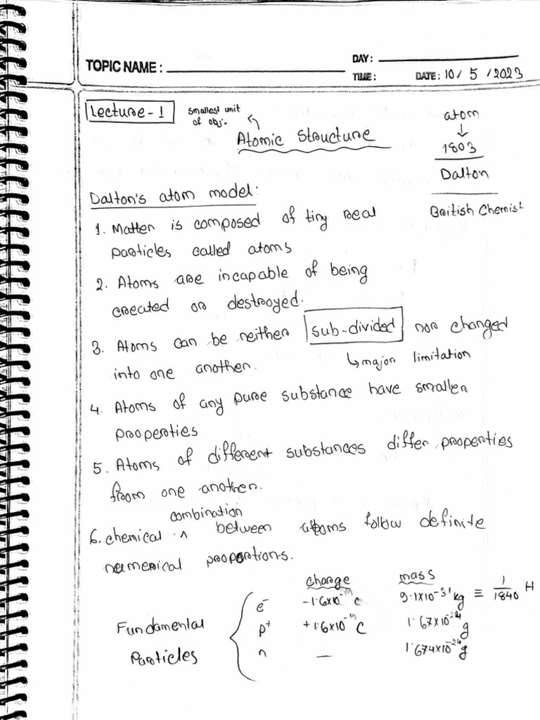 Chem 1107 L01 SKG | PDF | Atomic Physics | Mass