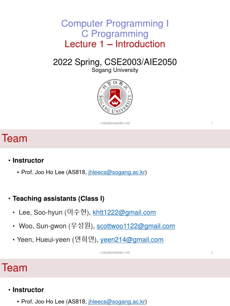 2023 Spring Computer Programming 1 Lecture01 Hello World | PDF | Programming | Computer Program