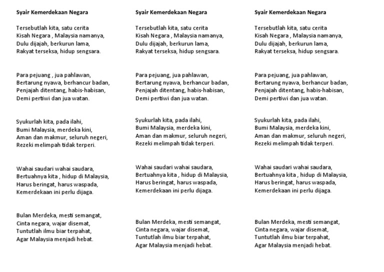 Syair Kemerdekaan Negara | PDF