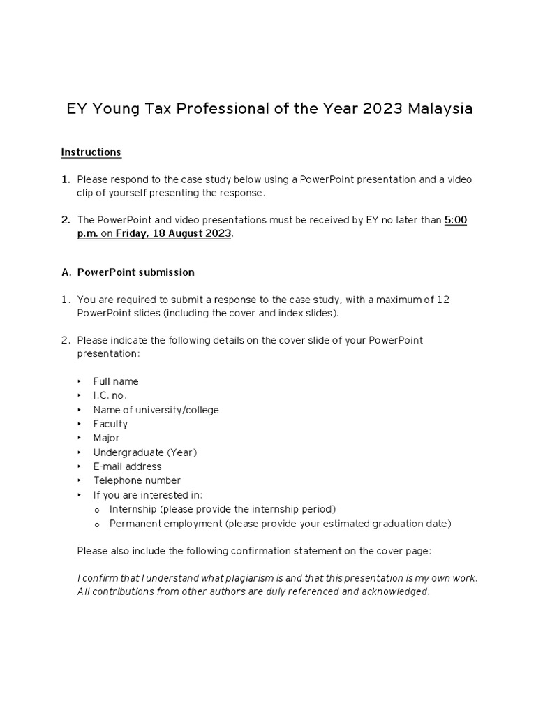 Ey Ytpy 2023 M Case Study | PDF | Business | Business Economics