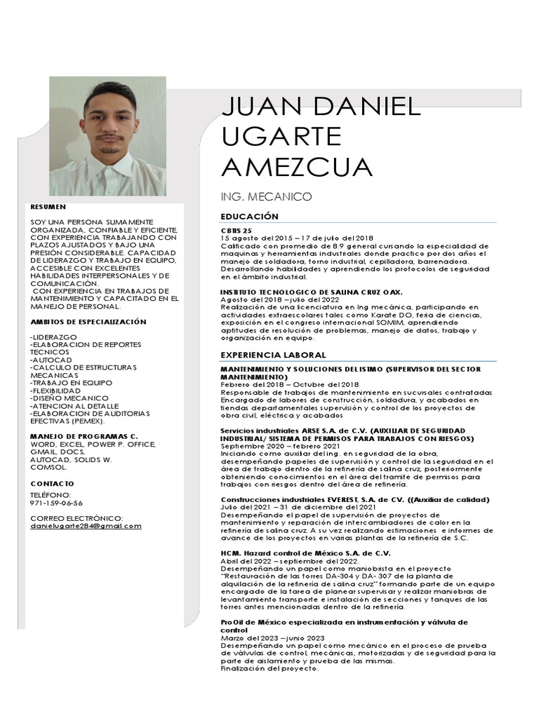 Curriculum Juan Daniel Ugarte Actual | PDF