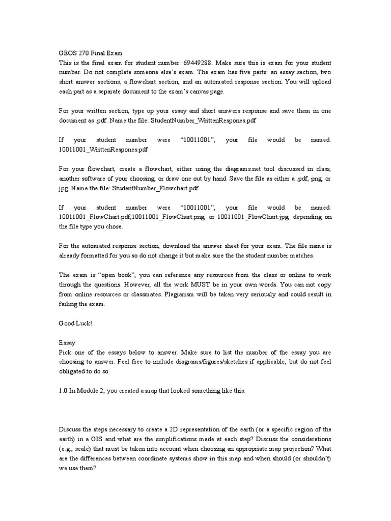 GEOS270 Final Questions | PDF | Geographic Information System | Computing