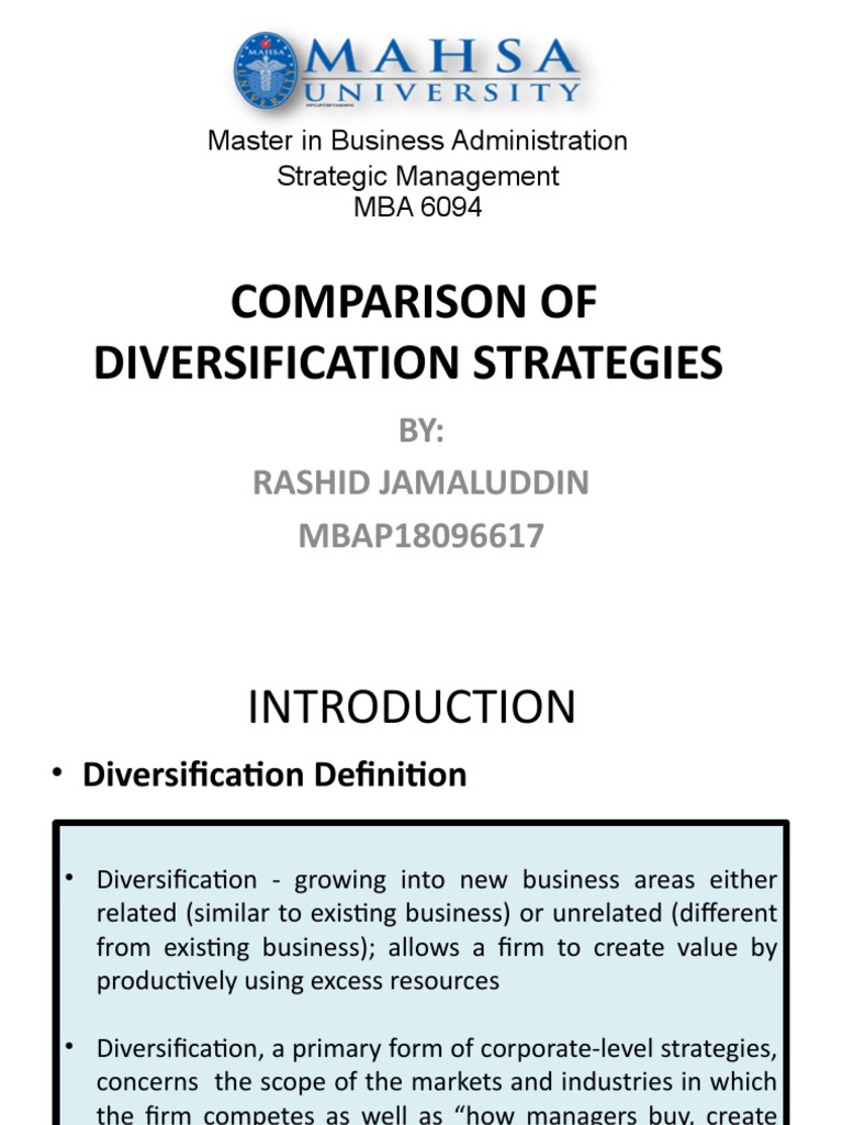 Evaluating Diversification Strategies | PDF | Diversification (Finance ...