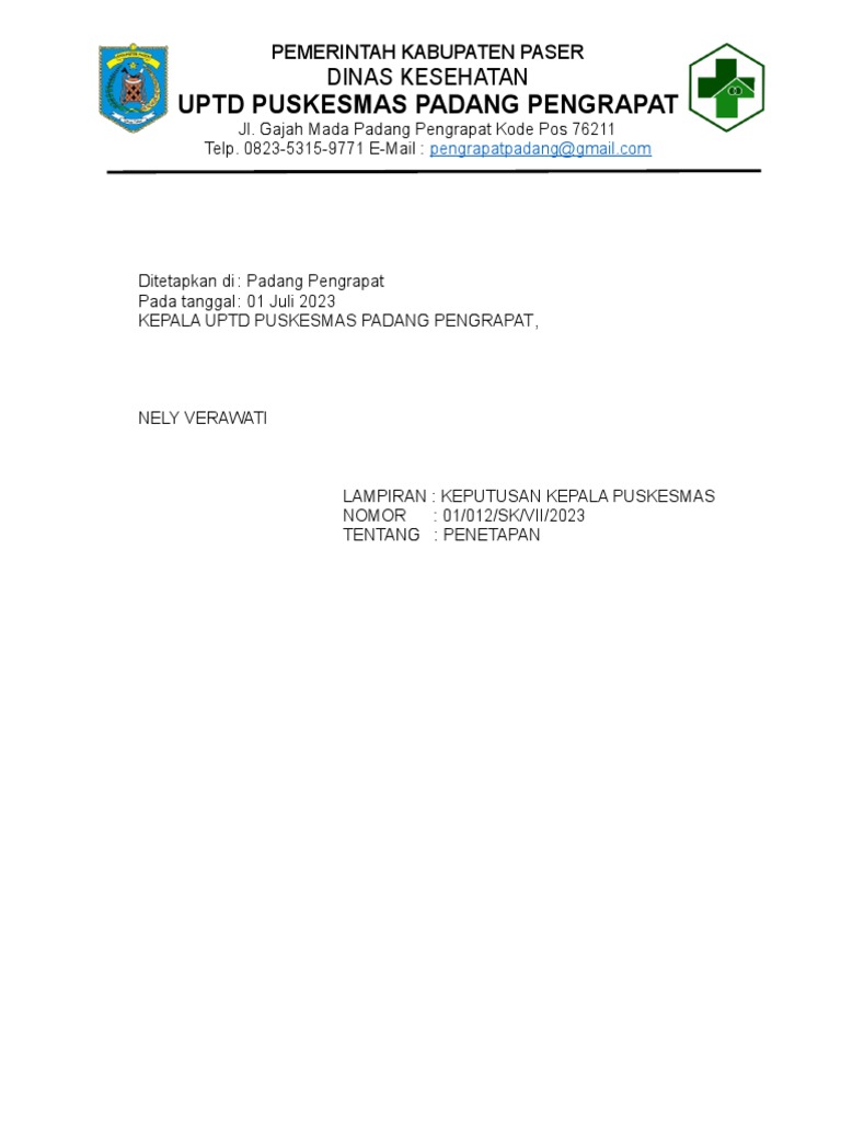 Kop Surat PKM Padang Pengrapat | PDF