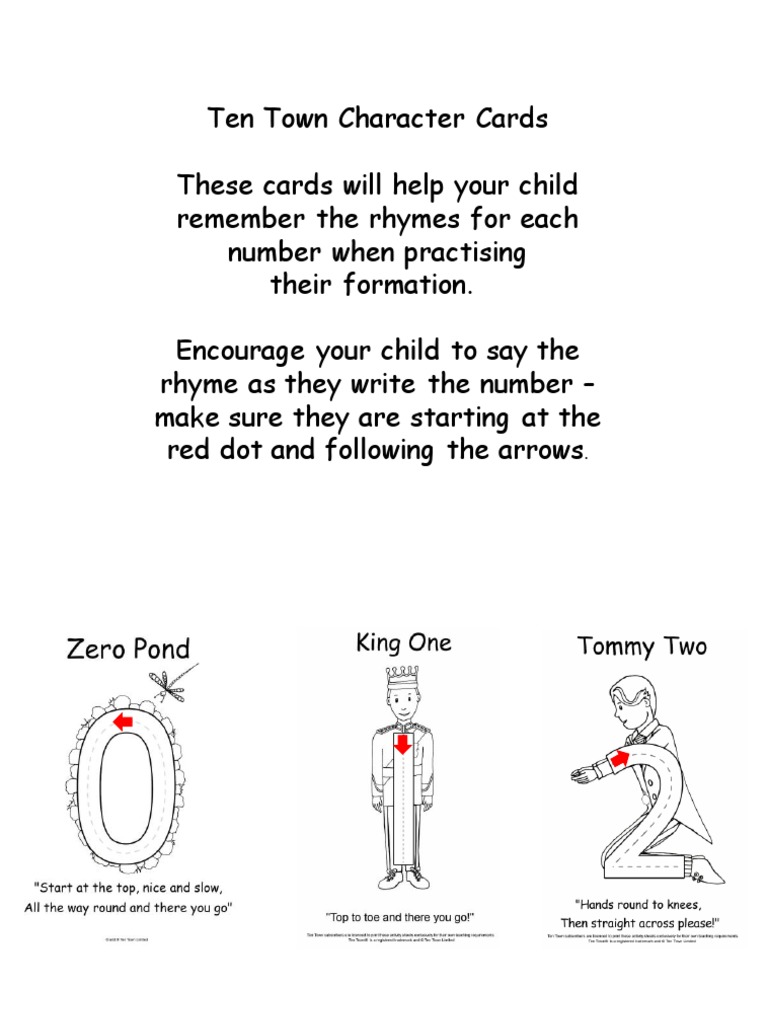 Ten Town Character Rhyme Cards | PDF