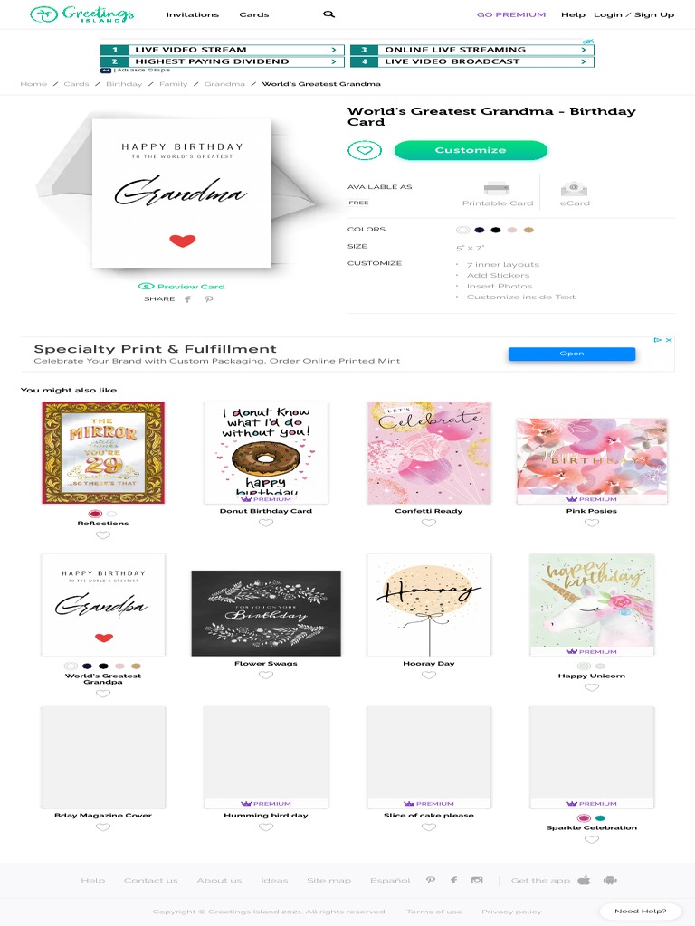 World's Greatest Grandma - Free Birthday Card Greetings Island | PDF