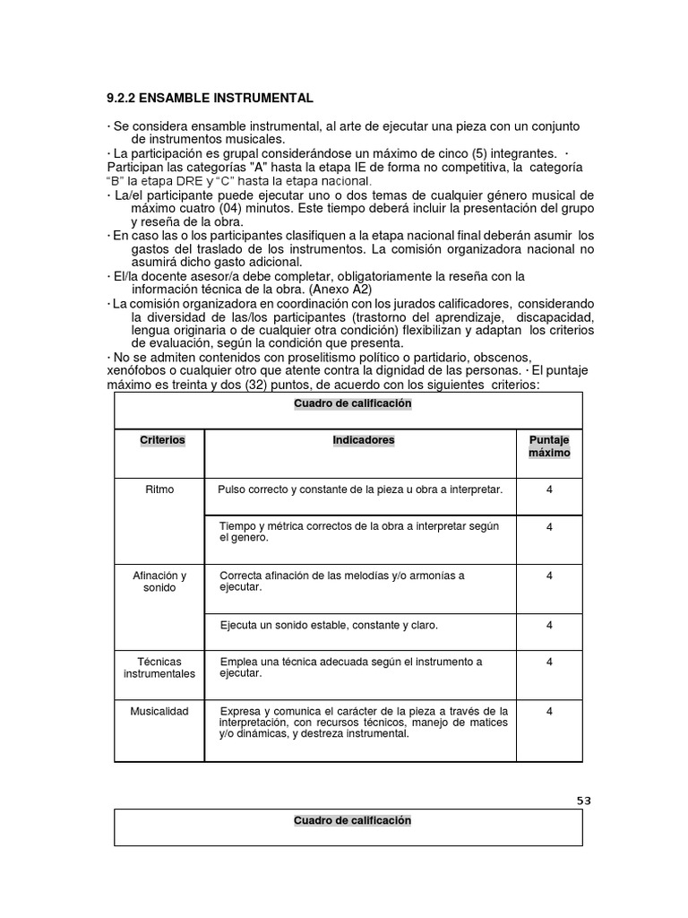 Bases Ensamble Instrumental | PDF