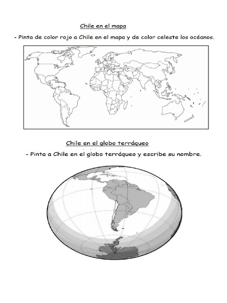 Chile en El Mapa y Globo Terráqueo | PDF