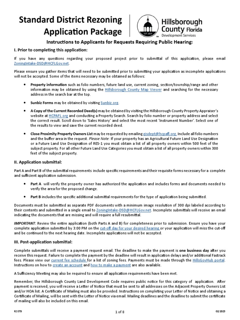Standard District Rezoning Application Package | PDF | Notary Public ...