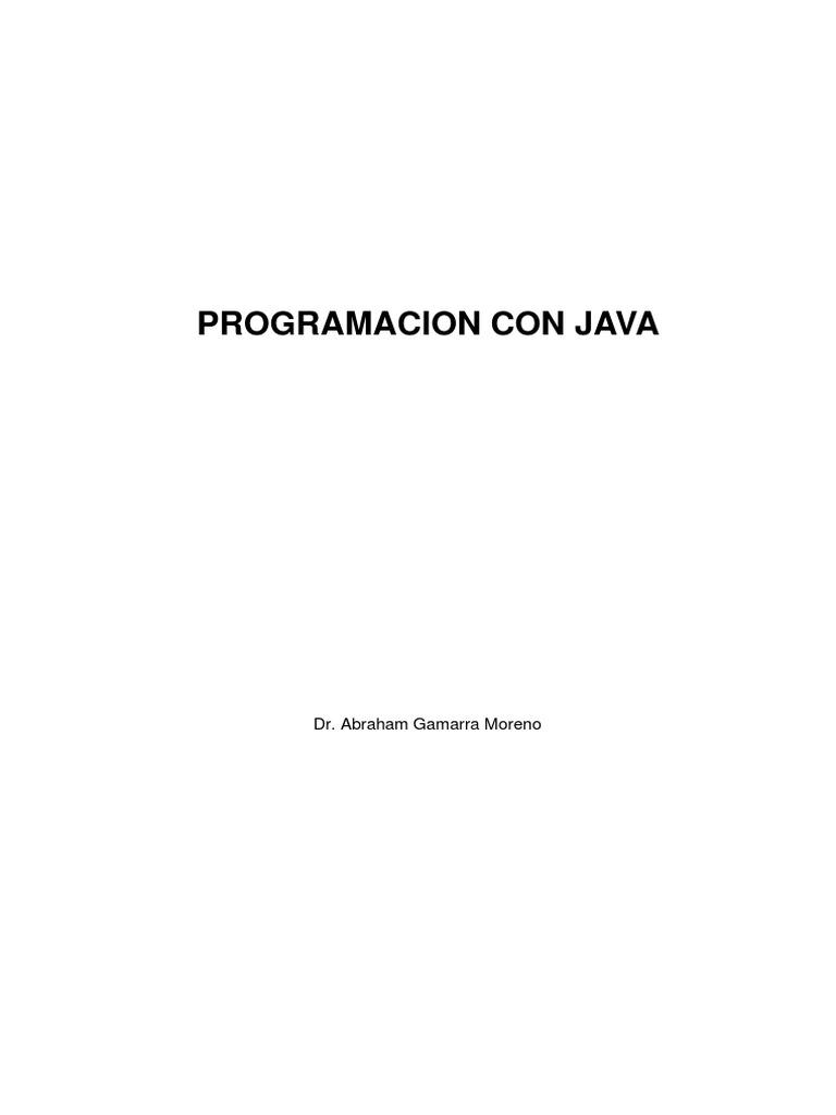Libro Java | PDF | Java (lenguaje de programación) | Objeto (informática)