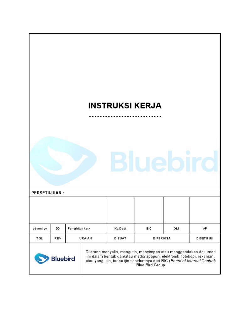 Template Instruksi Kerja - BIC | PDF