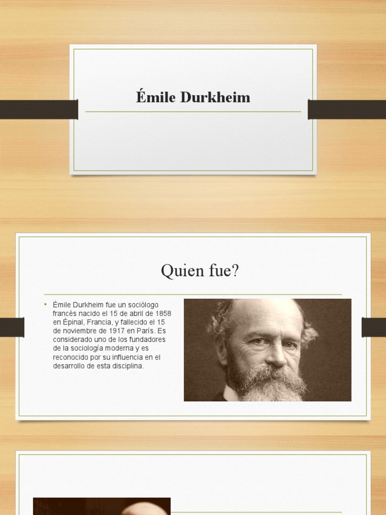 Émile Durkheim: Fundador de la Sociología | PDF | Emile Durkheim ...