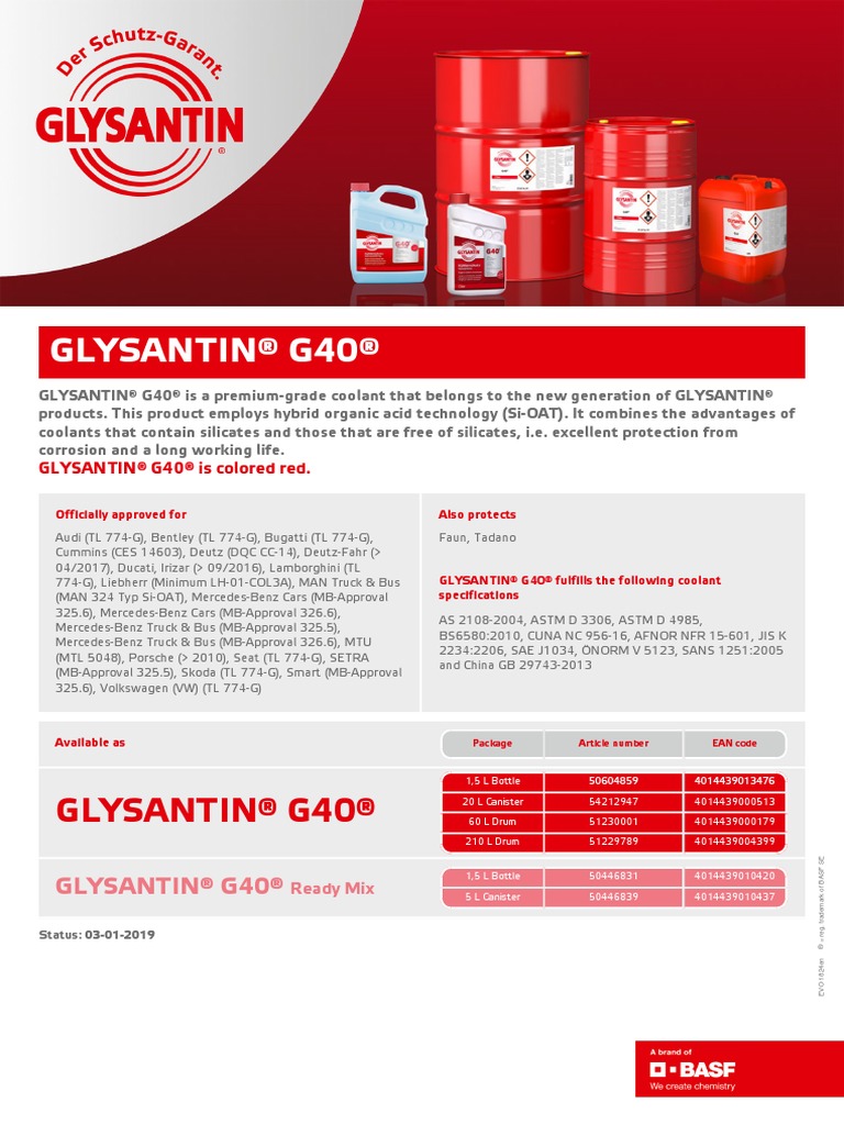 Glysantin® G40® | PDF | Volkswagen Group | Vehicles