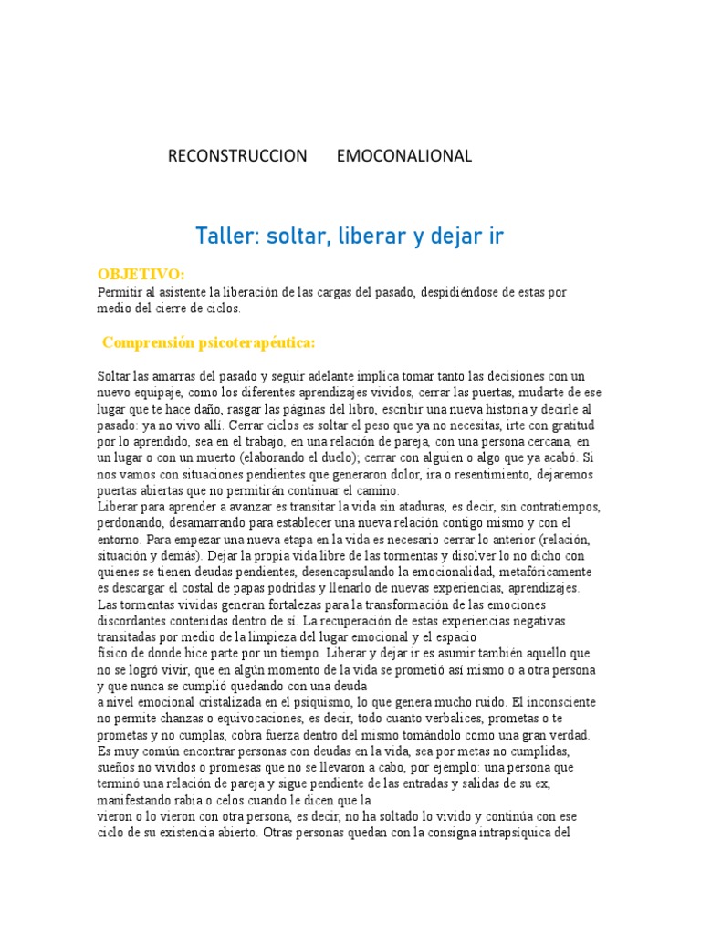 RECONSTRUCCION EMOCONALIONAL Uvalle | PDF | Relaciones personales ...