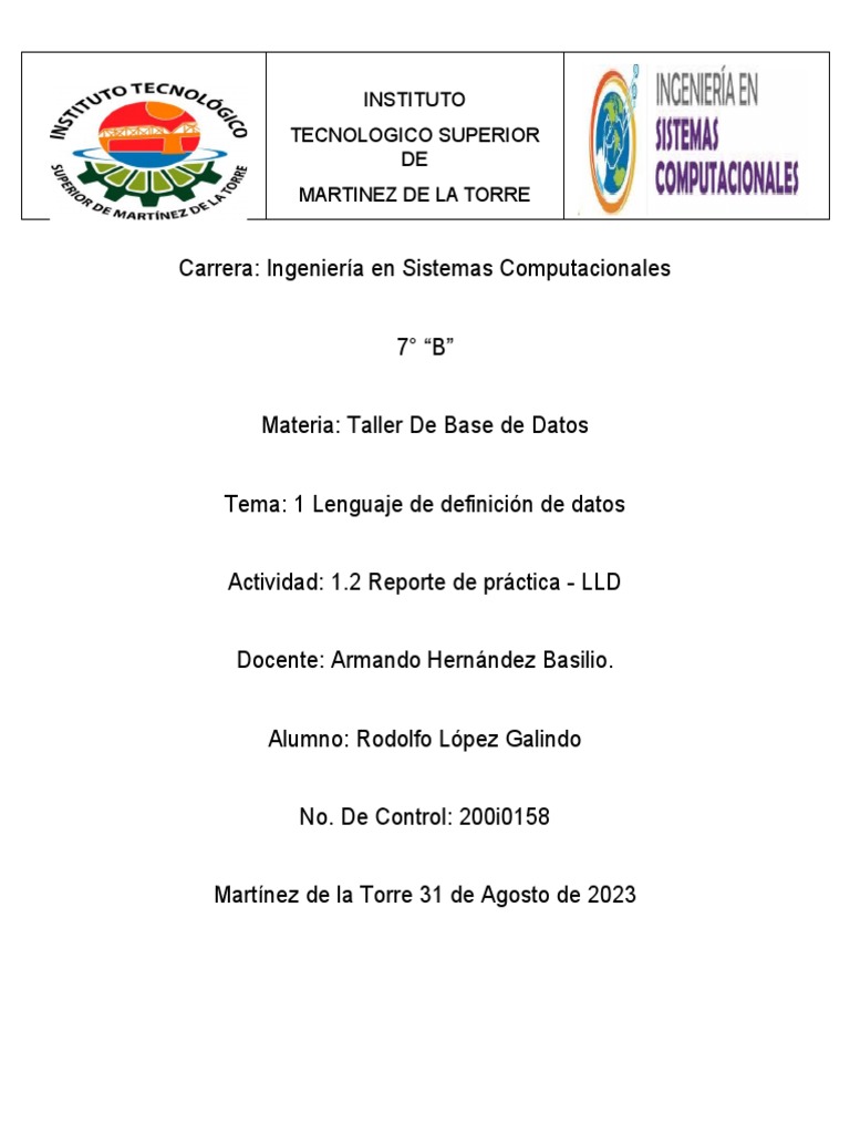 López Galindo Rodolfo T1act2 | PDF | Bases de datos | Gestión de datos