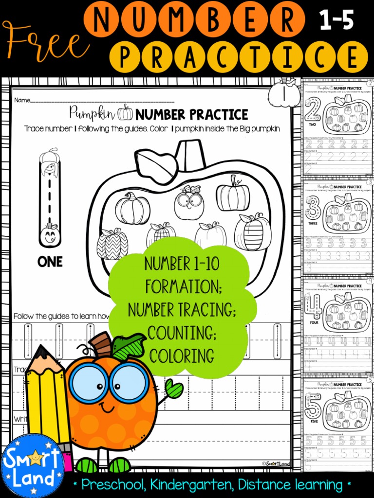 Practice: NUMBER 1-10 Formation Number Tracing Counting Coloring | PDF ...