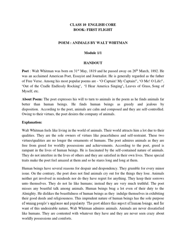 Animals X English Module Handout PDF | PDF