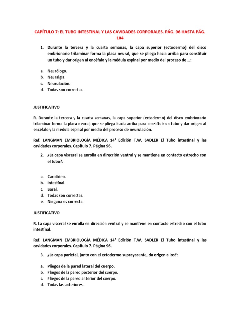 Capítulo 7 El Tubo Intestinal | PDF | Abdomen | Órgano (anatomía)