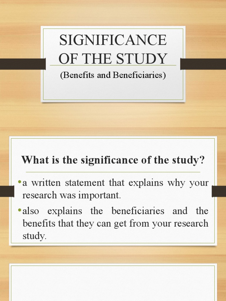 Significance of The Study | Download Free PDF | Educational Technology ...