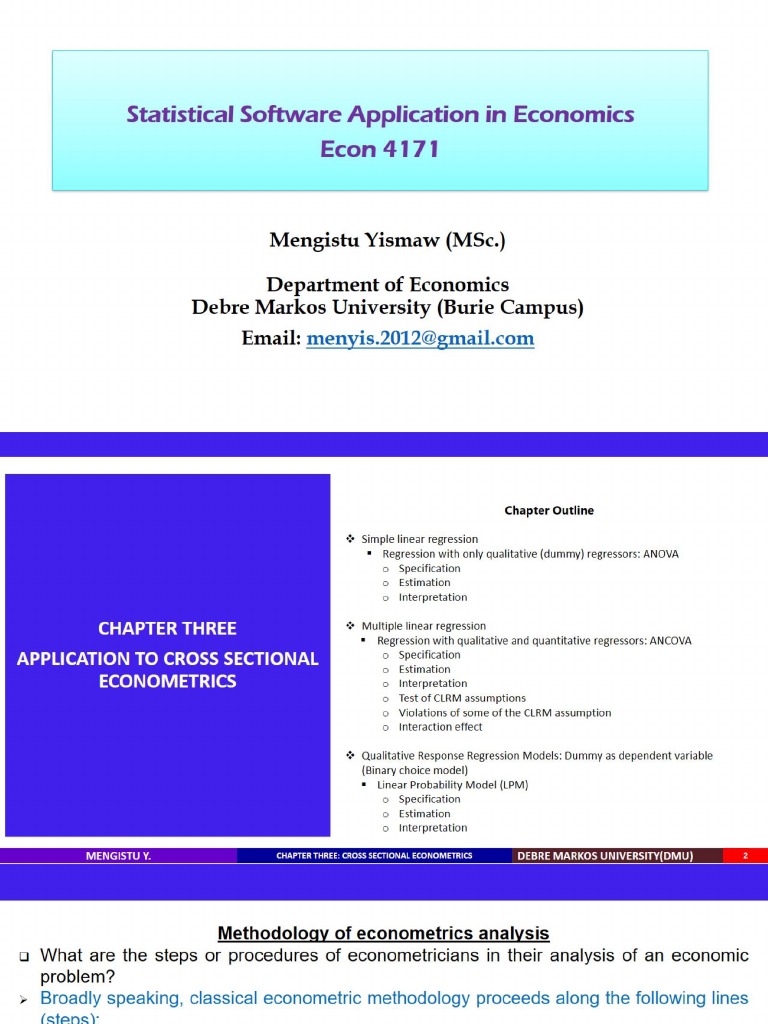 CH - 3 - Simple and Multiple Linear Regressions in Stata | PDF