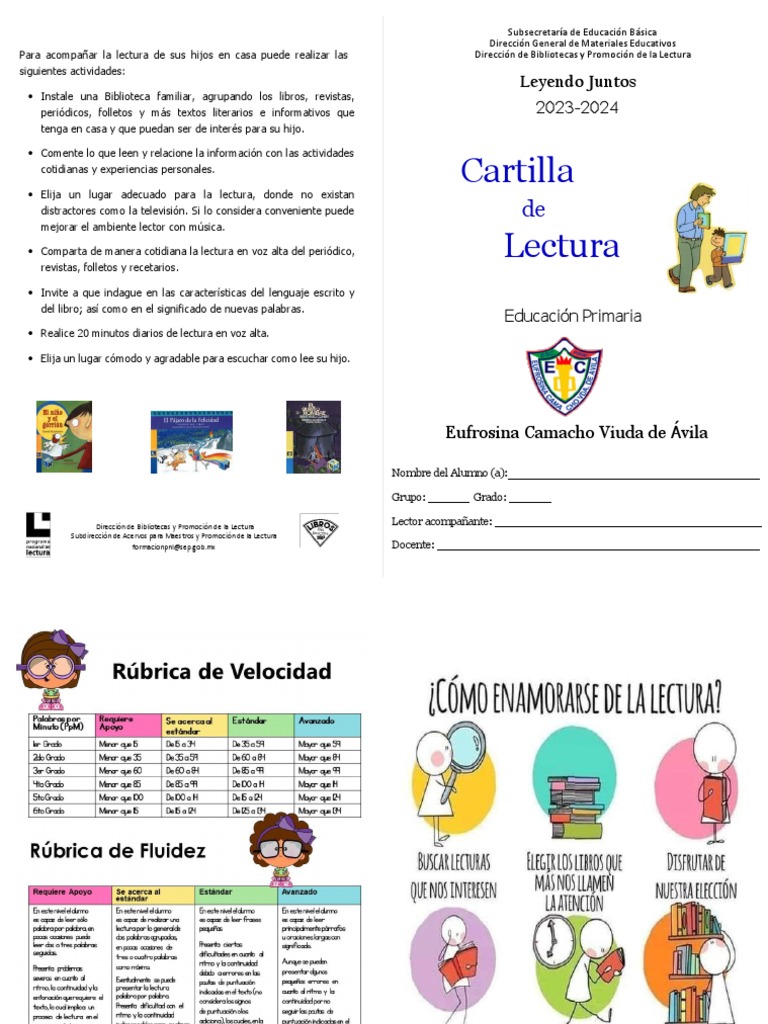 Cartilla de Lectura | PDF | Escritura | Aprendizaje