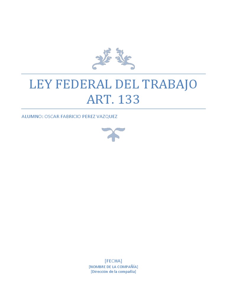 Art 133 LFT | PDF | Acoso | Justicia