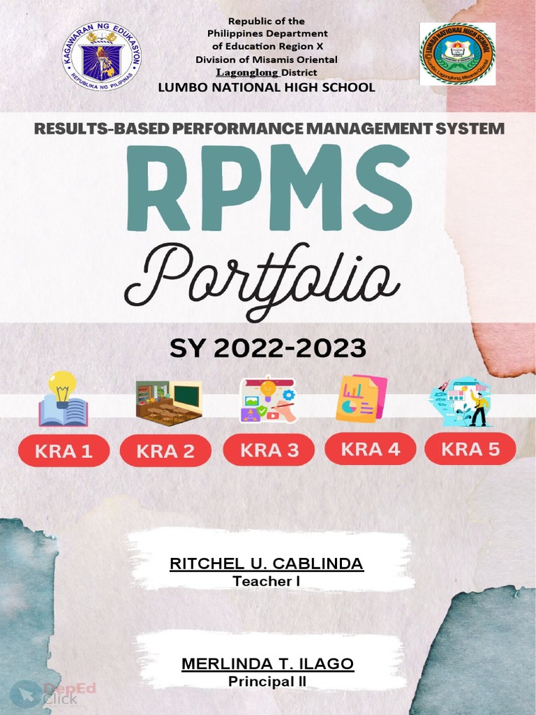 E-RPMS PORTFOLIO (Design 1) - DepEdClick | PDF | Learning | Curriculum