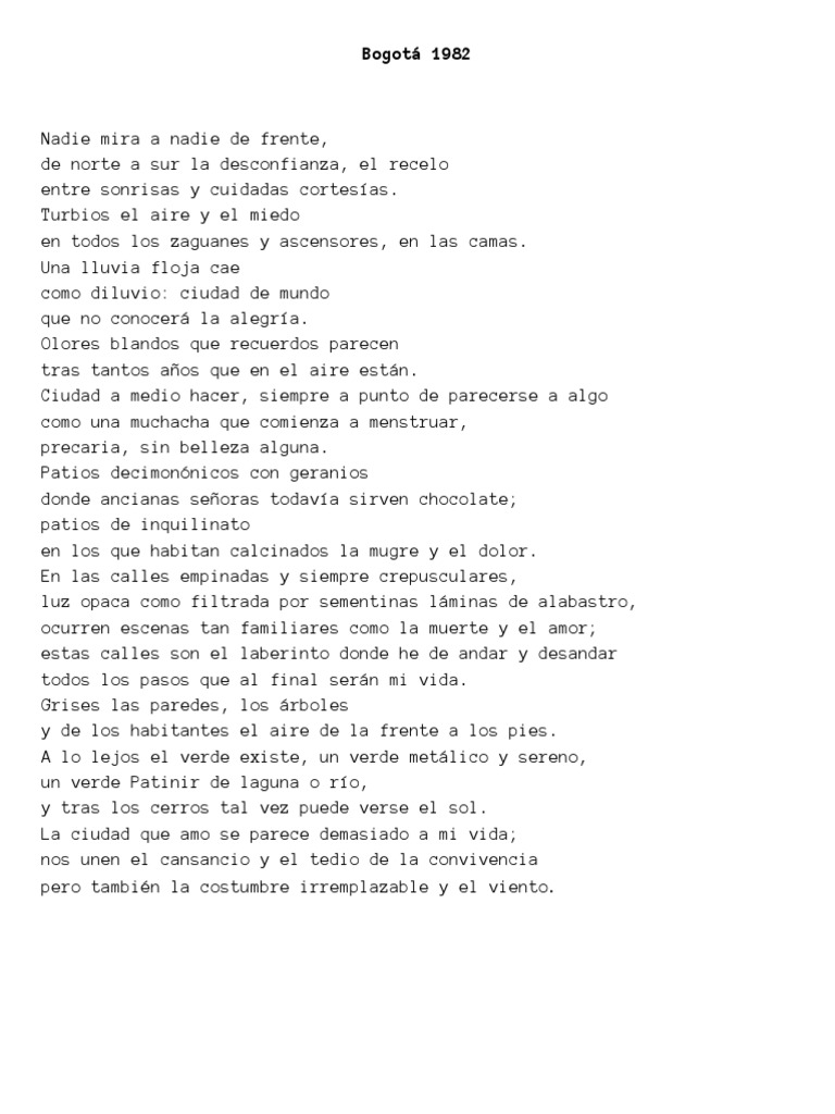 Bogotá 1982 Maria Mercedes Carranza | PDF