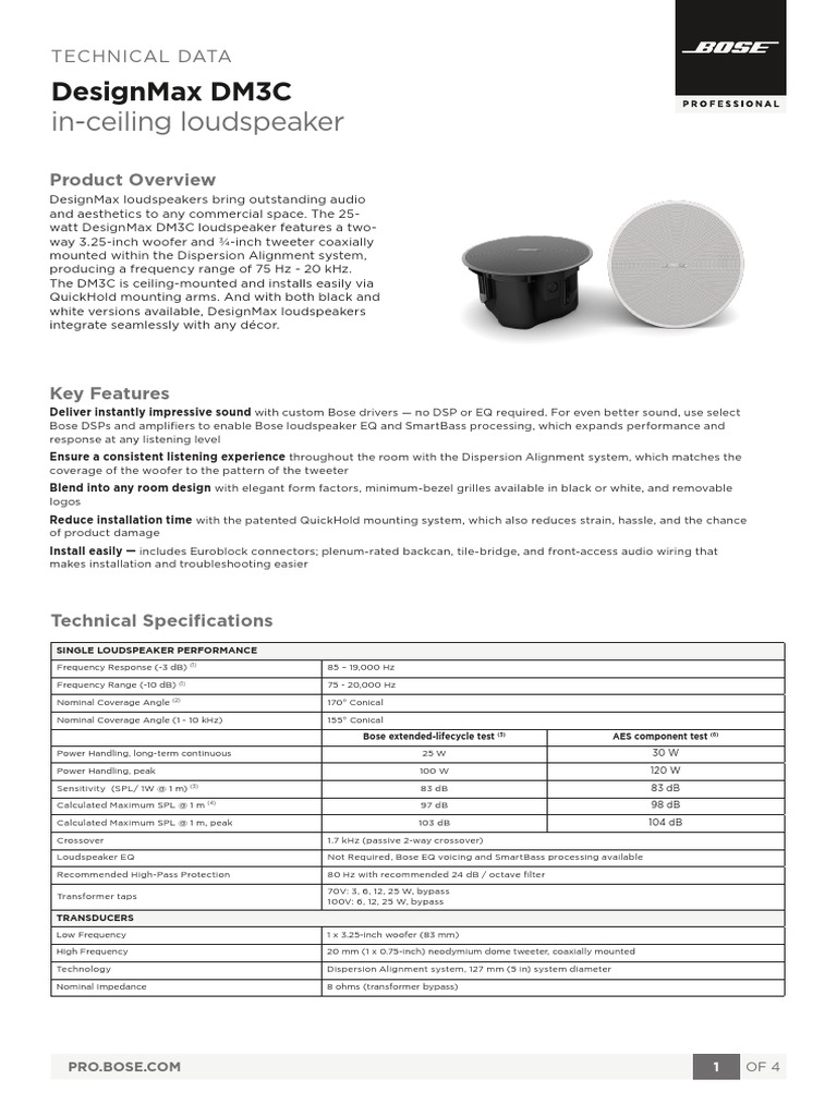 Bose DM3C | PDF | Loudspeaker | Equalization (Audio)