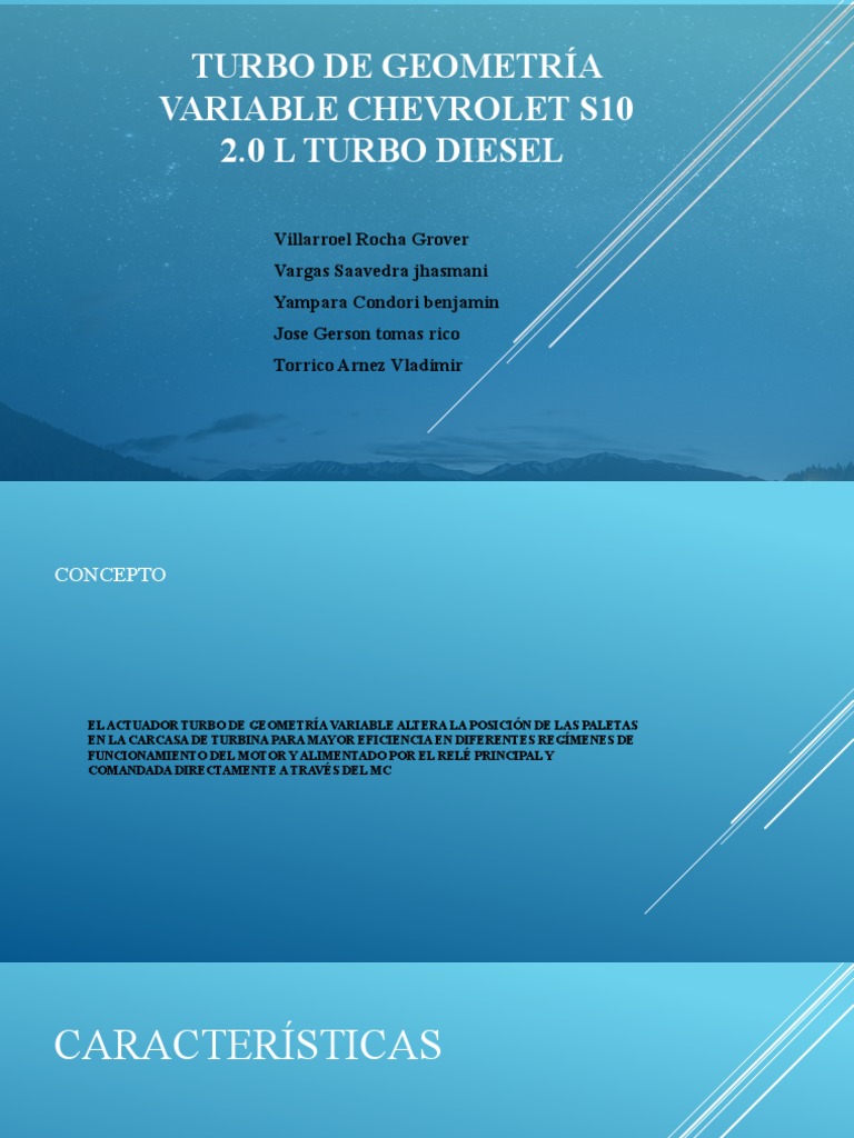 Turbo de Geometría Variable Chevrolet Diesel s10-1 | PDF ...