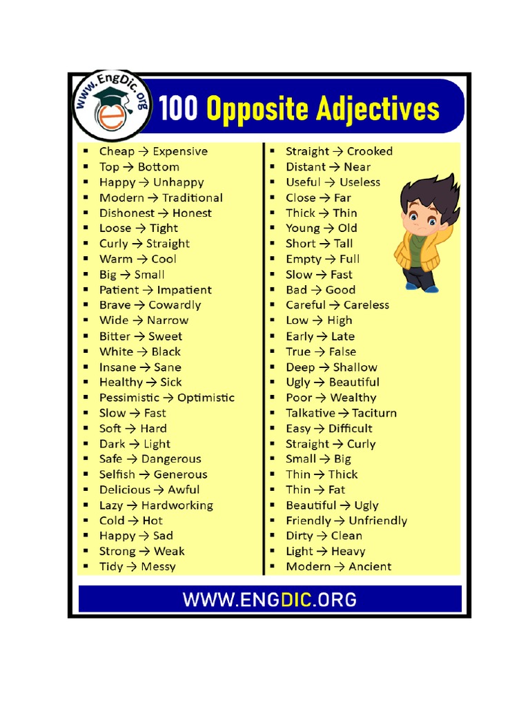 Adjectives and Opposites | PDF