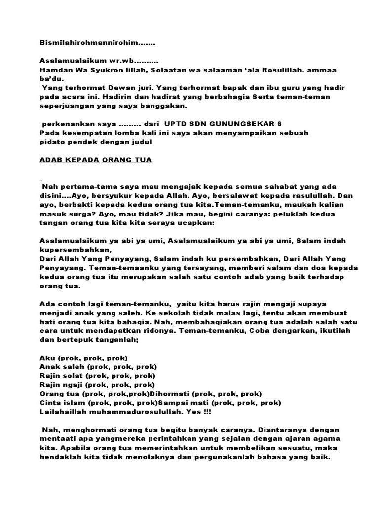 Pidato Pidacil | PDF