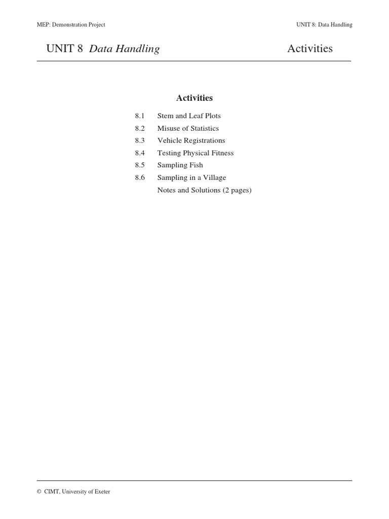 MDM4U - Handling Data | PDF | Sampling (Statistics) | Pie Chart
