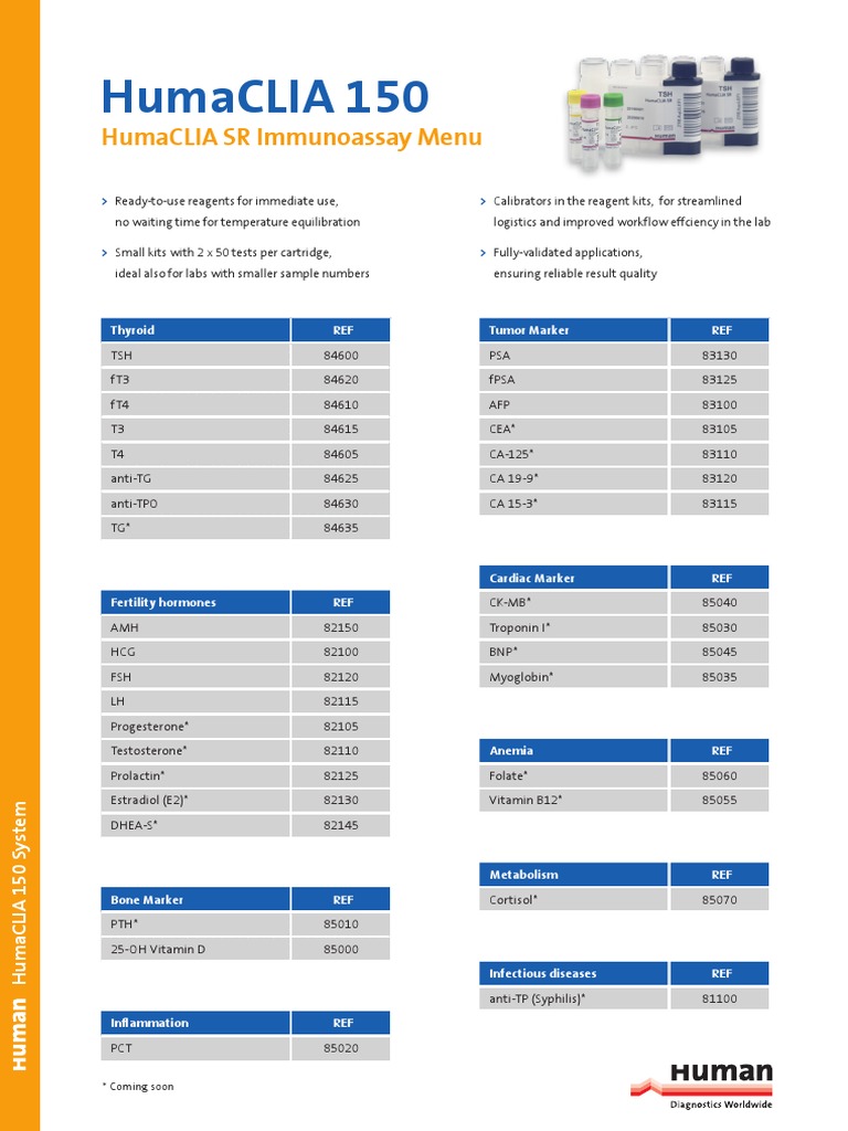 Humaclia 150 Assay Sheet en | PDF | Human Chorionic Gonadotropin ...
