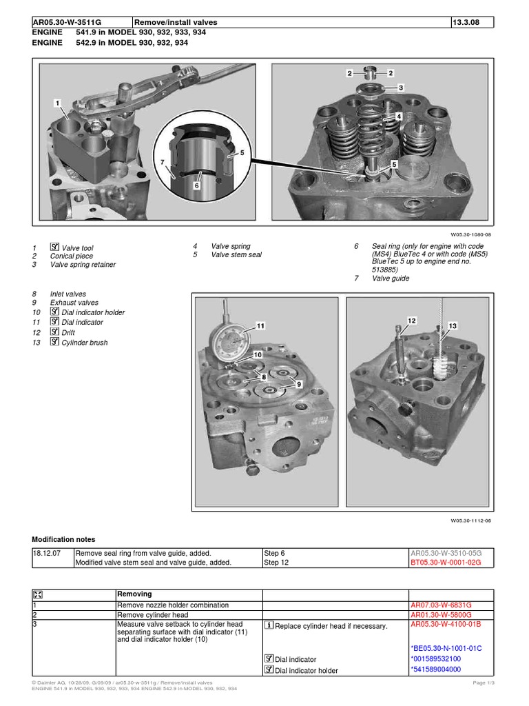 Remove Install Valves | PDF | Cylinder (Engine) | Rotating Machines