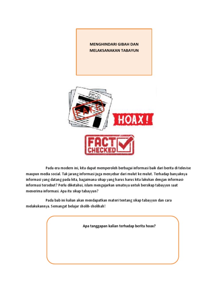 Bab 8 Menghindari Gibah Dan Melaksanakan Tabayun | PDF | Karier ...