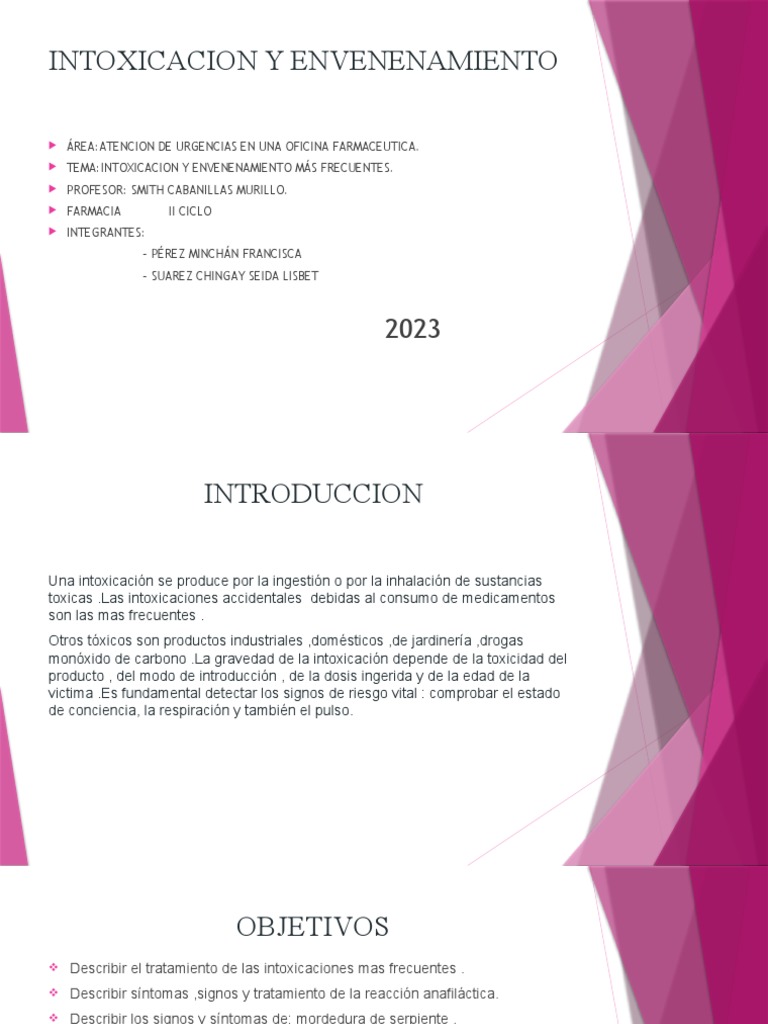 Intoxicacion y Envenenamiento | PDF | Causas de la muerte | Medicina CLINICA