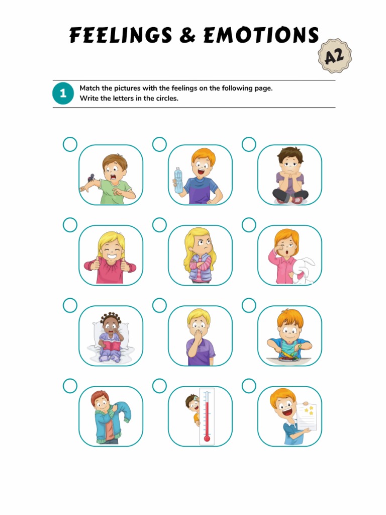 Feelings & Emotions A2 Vocabulary Worksheet | PDF