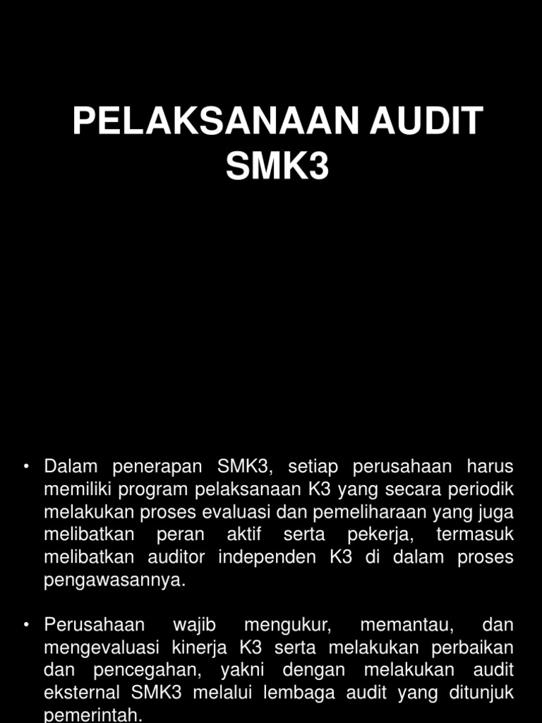 Pelaksanaan Audit SMK3 | PDF | Bisnis | Teknologi & Rekayasa