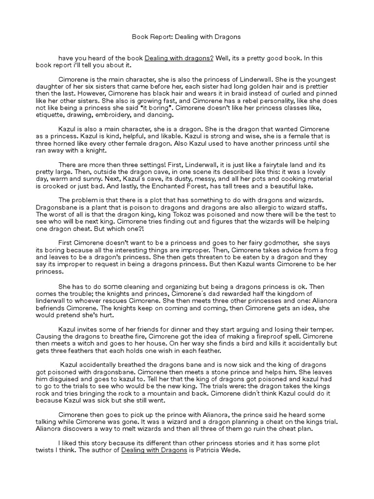 Fantasy Book Report for Teens | PDF | Dragon | Fairy Tales