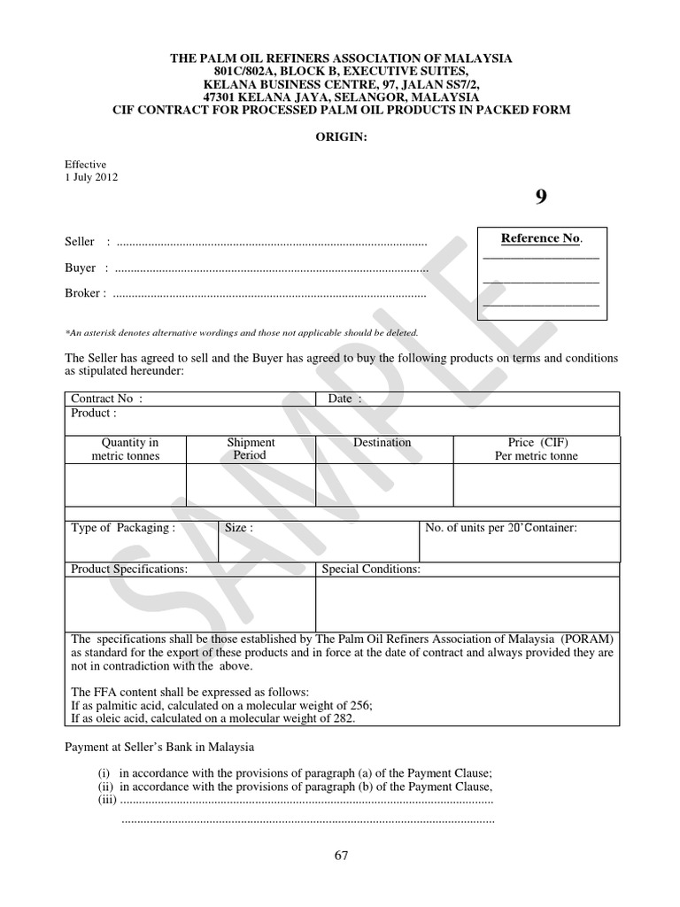 Poram 9 - Cif Po in Packed Form | PDF | Letter Of Credit | Liquidation