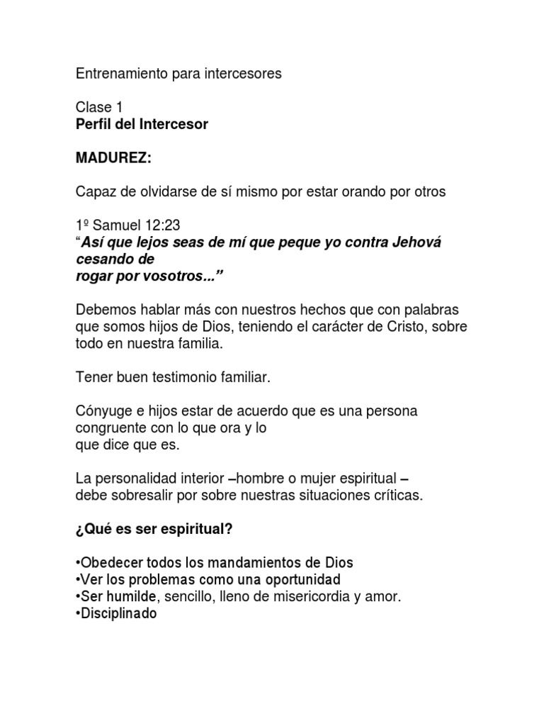 Entrenamiento para Intercesores | PDF | Sacerdote | Intercesión