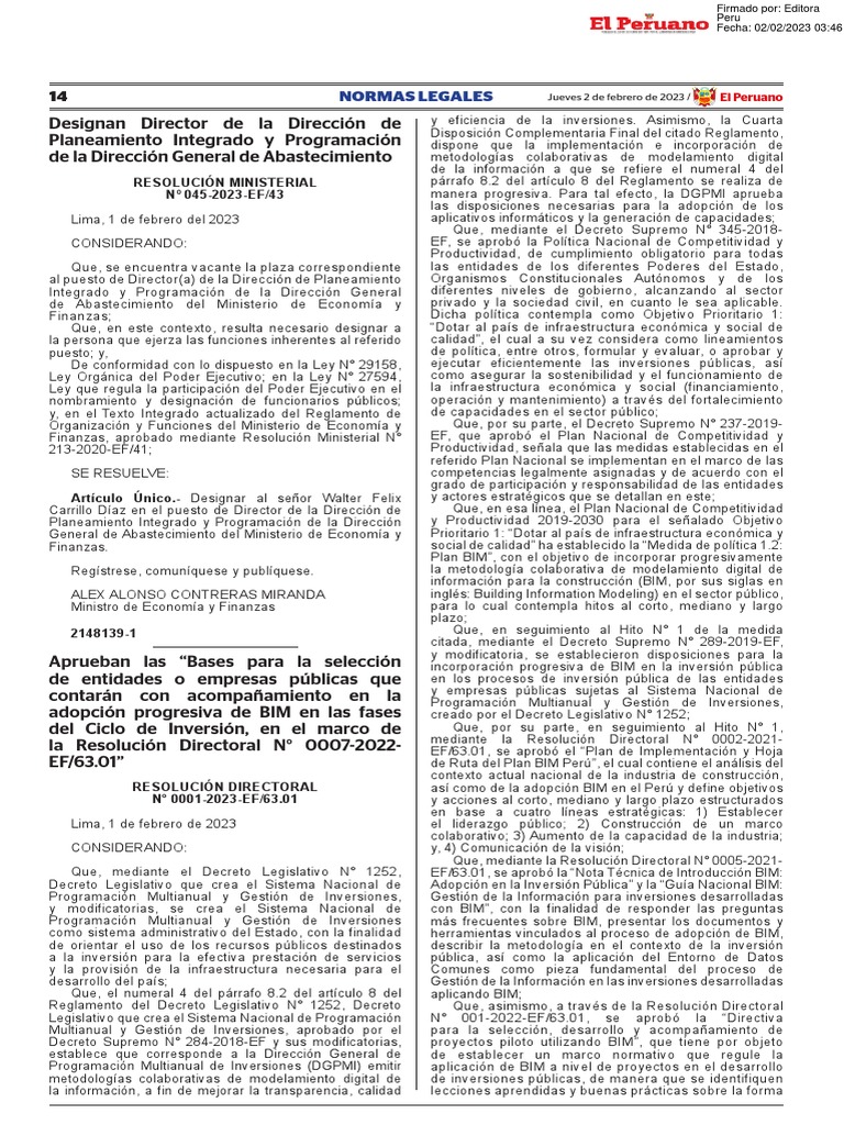 Aprueban Las Bases para La Seleccion de Entidades o Empresa Resolucion ...