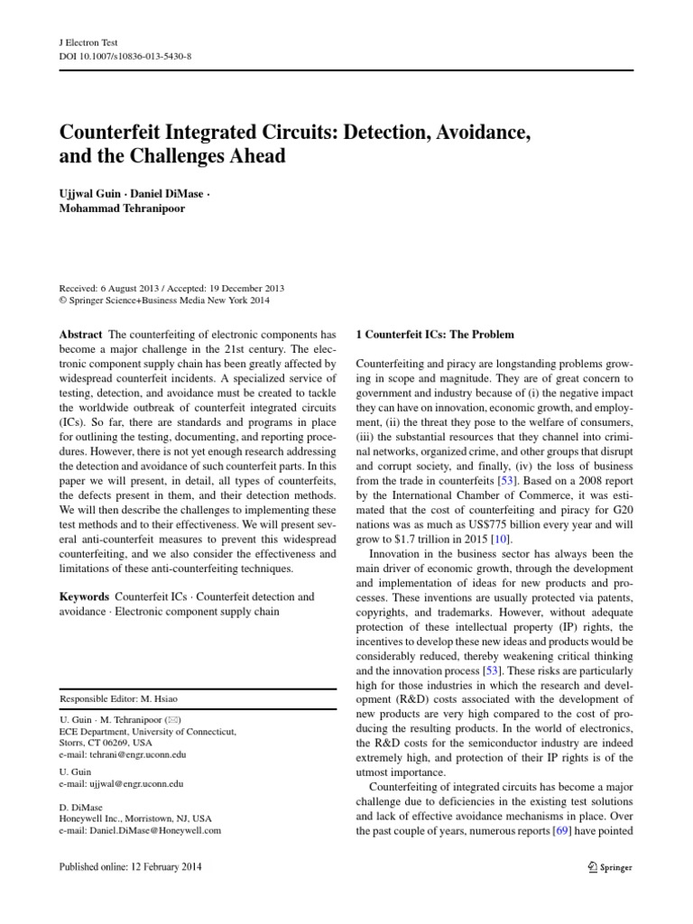 Counterfeit Integrated Circuits | PDF | Integrated Circuit | Semiconductor Device Fabrication