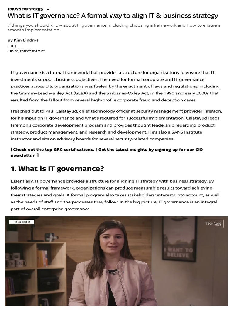 Ref 6 - What Is IT Governance - A Formal Way To Align IT - Business ...