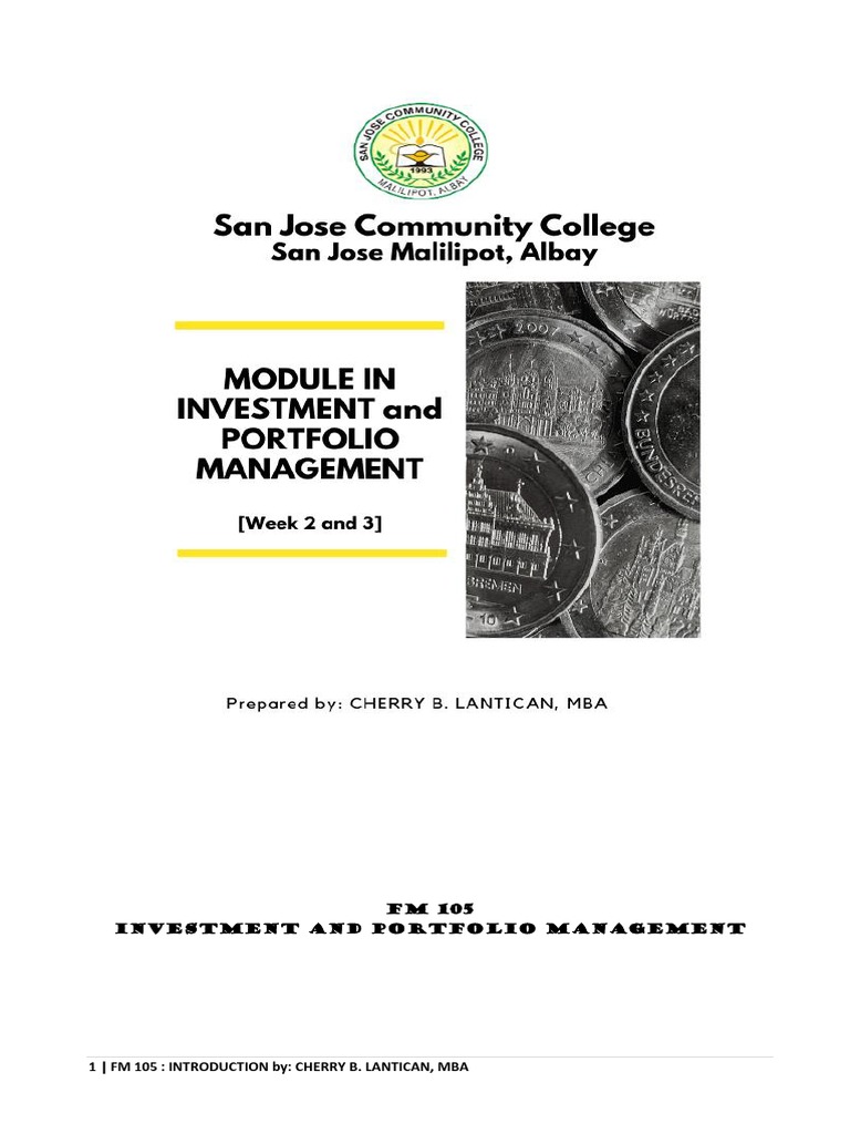 FM 105 Module 1 Revised | PDF | Investing | Diversification (Finance)