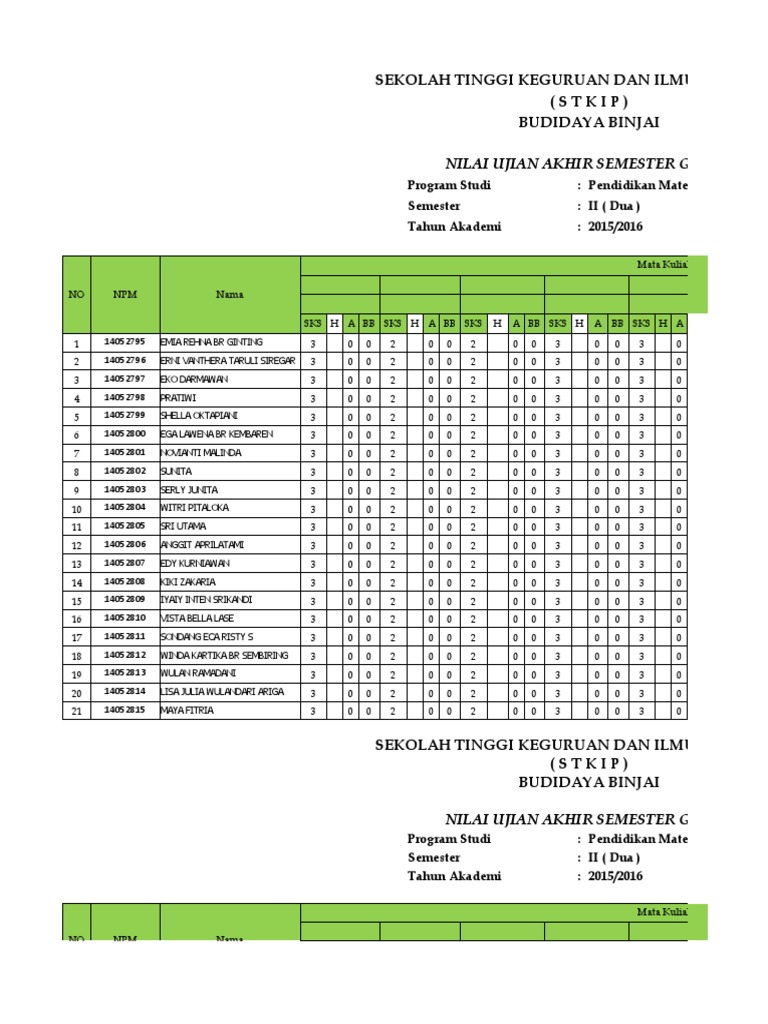 PM Semester Genap 2015-2016 | PDF