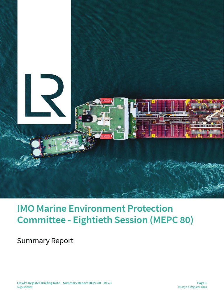 MEPC 80 Summary Report Rev1 | PDF | Life Cycle Assessment